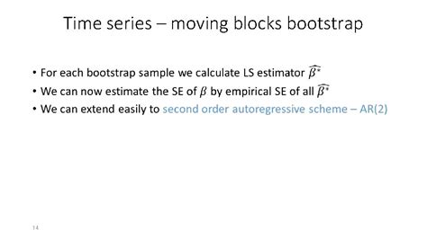 applying bootstrap methods to time series and regression