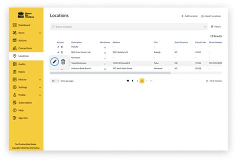 Add Edit Delete Locations