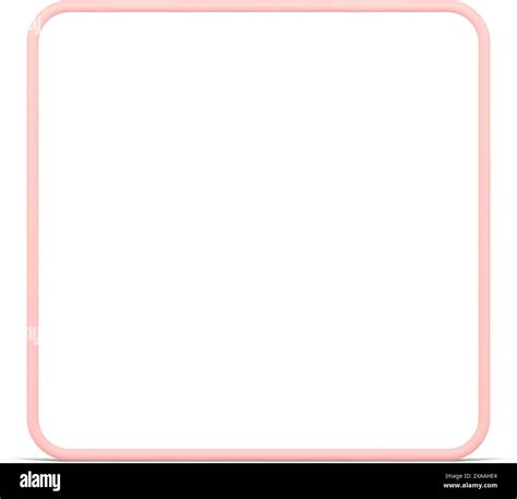 Pink Squared Frame Regular Geometric Shape Smooth Angled Decorative Design Front View Realistic