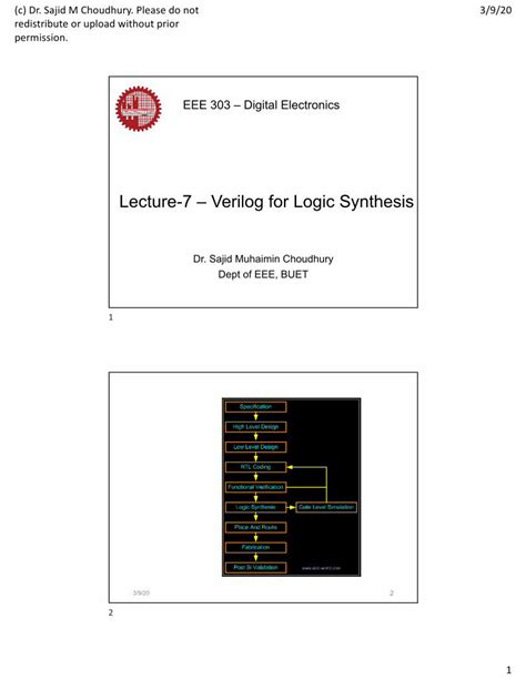 Pdf Lecture 7 Verilog For Logic Synthesissajidbuetacbdcourses