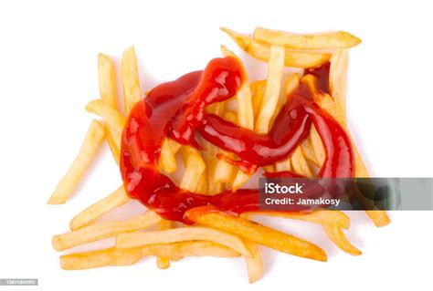 클리핑 경로와 흰색 배경에 고립 된 감자와 케첩 감자 튀김 0명에 대한 스톡 사진 및 기타 이미지 0명 1위 감자 요리 Istock