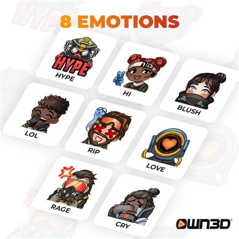 Apex Legends Emotes 8 Pack [twitch Kick Youtube Discord] Etsy