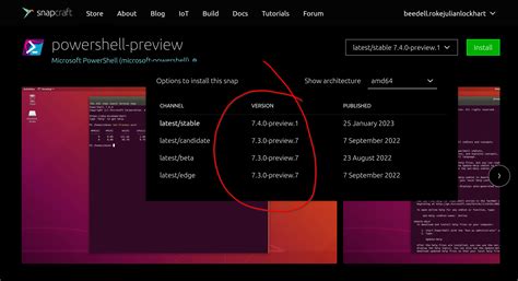 All Channels Of Preview Snap Package Except Latest Stable Are Old Issue PowerShell