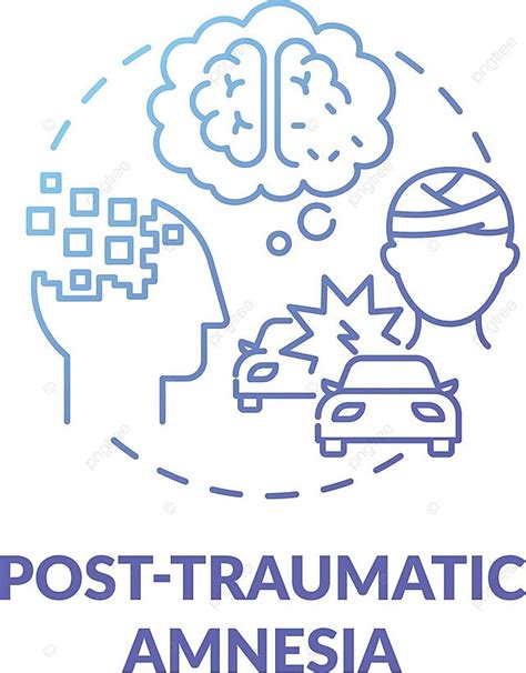 Post Traumatic Amnesia Blue Gradient Concept Icon Conceptual Injury