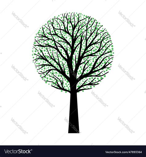 Tree With Green Leaves Royalty Free Vector Image