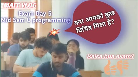 Mid Sem Exam Day 5 C Programming 🤗 Reaction Youtube