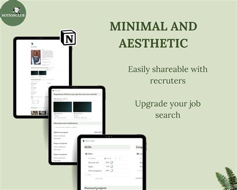 Notion Resume Template Resume Template With Photo Notion Work Template Clean Cv Template
