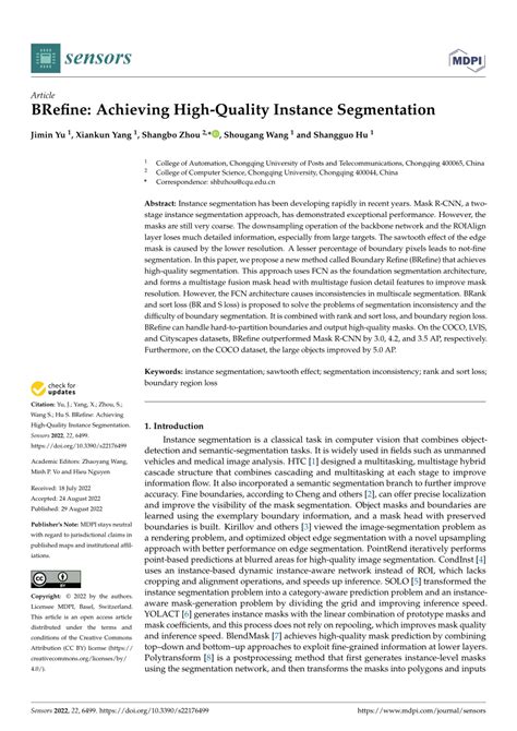 pdf brefine achieving high quality instance segmentation