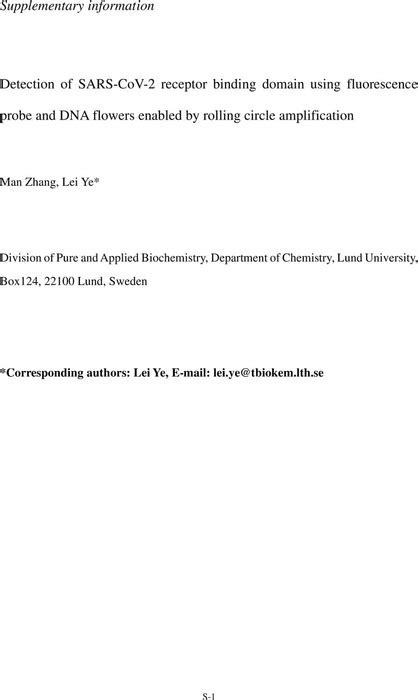 Detection Of Sars Cov 2 Receptor Binding Domain Using Fluorescence Probe And Dna Flowers Enabled