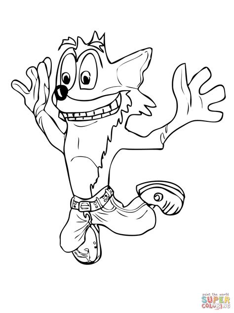 Dibujo De Crash Bandicoot Saltando Para Colorear Dibujos Para