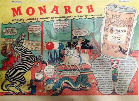 Sunday Funnies Ad For Monarch Peanut Butter In Circus Glasses Funny