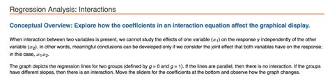 Regression Analysis Interactions Conceptual