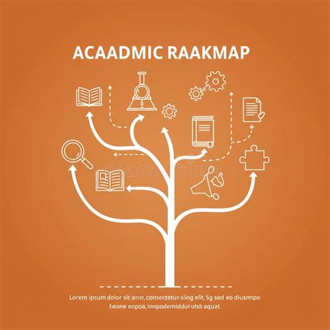 Infographic With A Tree Like Structure On An Orange Background Representing Stock Illustration