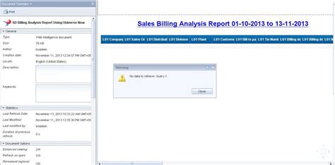 Solved No Data Found When Running Webi Report In Bo Prd Sap Community