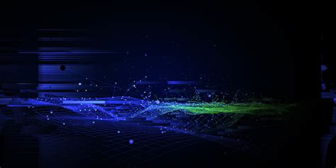 다각형 색상 그리드와 짙은 파란색의 흐릿한 선이 있는 추상적인 배경 분석 알고리즘 컴퓨팅 개념 비즈니스 과학 및 기술 배너 0