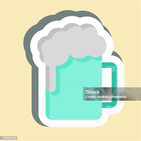 스티커 맥주 레스토랑 기호와 관련이 있습니다 디자인 편집 가능 가득 찬에 대한 스톡 벡터 아트 및 기타 이미지 가득 찬