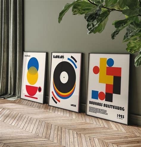 Set Of 3 Bauhaus Print Bauhaus Prints Wall Collage Kit Famous