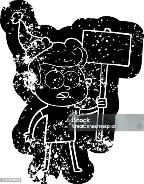 산타 모자를 쓰고 쳐다보는 남자의 기발한 만화 고민 아이콘 낙서 드로잉에 대한 스톡 벡터 아트 및 기타 이미지 낙서 드로잉 남자 만화 Istock