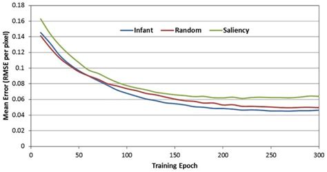 Mean Prediction Error Mrse Per Pixel Over The 300 Training Epochs As