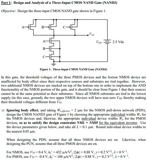 SOLVED Part 1 Design And Analysis Of A Three Input CMOS NAND Gate