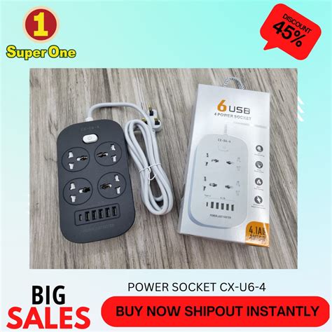 Fast Charge Extension Cable 4 Power Socket With 5 Usb Port 1 Type C Cx U6 4 [item Price Is Per
