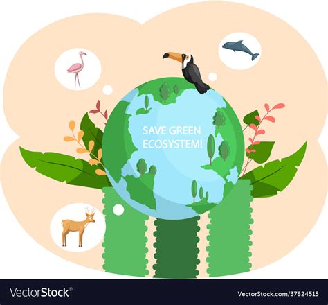 Save Green Ecosystem Concept Planet Royalty Free Vector