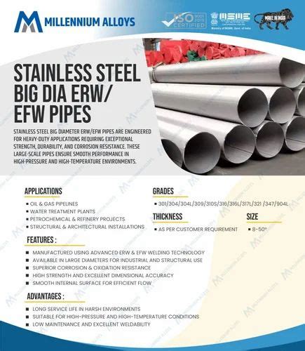 Steel Efw Pipe Stainless Steel Big Dia Efw Pipes Trader Wholesaler