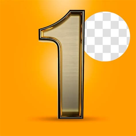Un Grand Chiffre 1 Sur Fond Orange Psd Premium