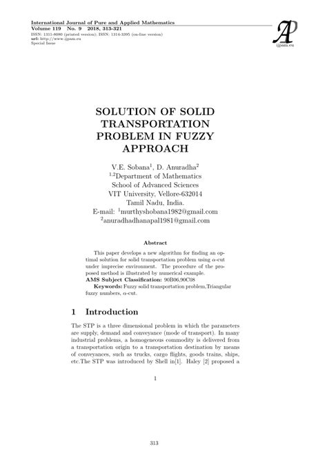 Pdf Solution Of Solid Transportation Problem In Fuzzy Approach