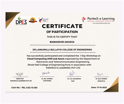 mamanduri anusha on linkedin workshop certification