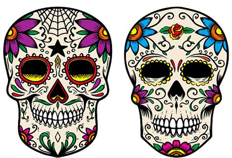 흰색 배경에 고립 된 빈티지 멕시코 설탕 두개골 세트 레이블 기호 포스터에 대한 설계 요소입니다 벡터 일러스트레이션 벡터에 대한 스톡 벡터 아트 및 기타 이미지 Istock