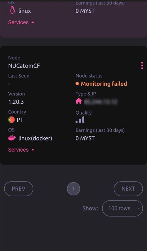 Not Working Node Rmysteriumnetwork