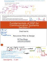 DSP Fundamentals UCSD 7 Pdf Recursive Filters Are Usually Used For Audio Applications If You