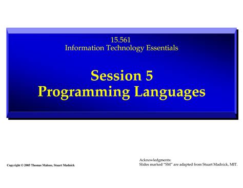 programming languages 15 information technology essentials session 5 programming languages