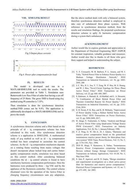 Power Quality Improvement In 3 Φ Power System With Shunt Active Filter