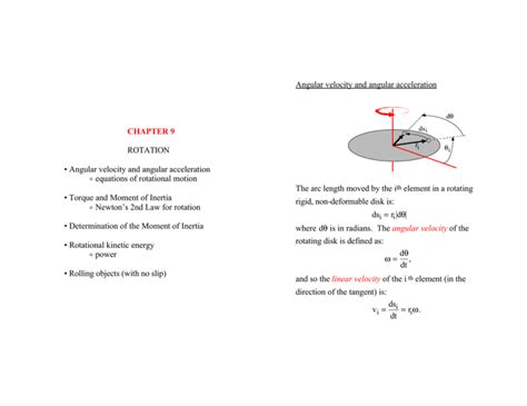 CHAPTER ROTATION Angular Velocity And Angular Acceleration