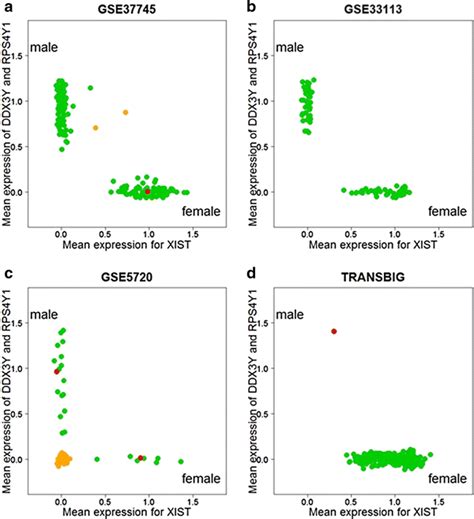 Visualization Of The Malefemale Classifier With Mean Expression Values Download Scientific