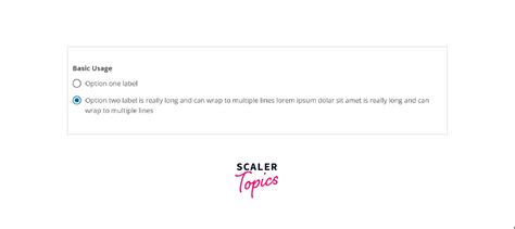 React Radio Buttons Scaler Topics