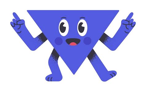 Premium Vector Cute Triangle Mascot Comic Triangle Geometric Shape Funny Triangle Character