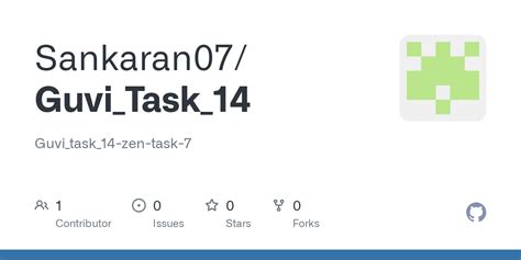 Github Sankaran Guvi Task Guvi Task Zen Task