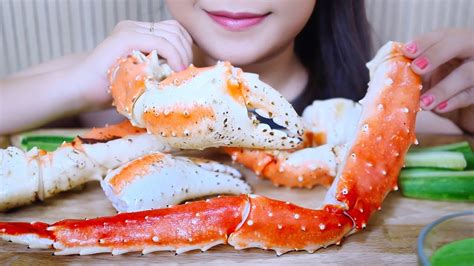 Asmr King Crab Legs Satisfying Chewy Eating Sounds Linh Asmr Youtube