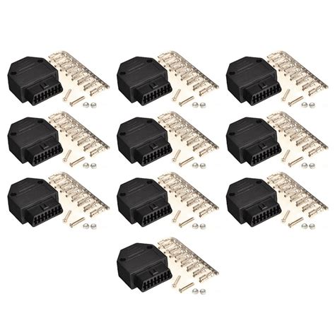 10x Obd2 Obd Ii 16 Pin Connector Socket Diagnostic Tool Adapter Obd