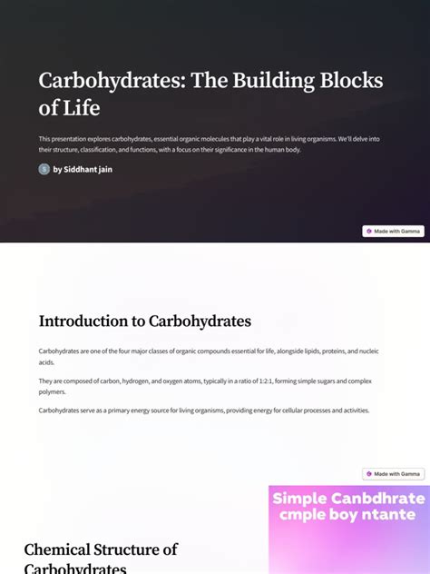 Carbohydrates The Building Blocks Of Life Pdf Carbohydrates Polysaccharide