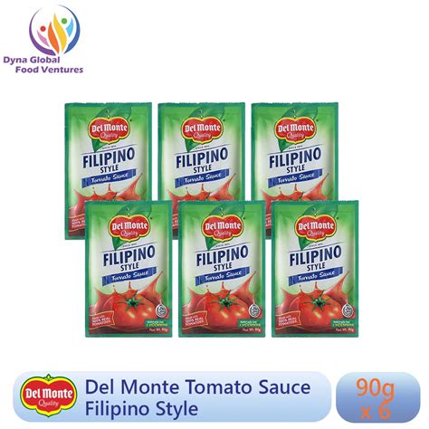 Del Monte Filipino Style Tomato Sauce With 100 Real Tomatoes 90g X 6