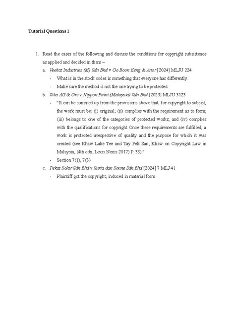 Tutorial Answers 1 Tutorial Questions 1 1 Read The Cases Of The