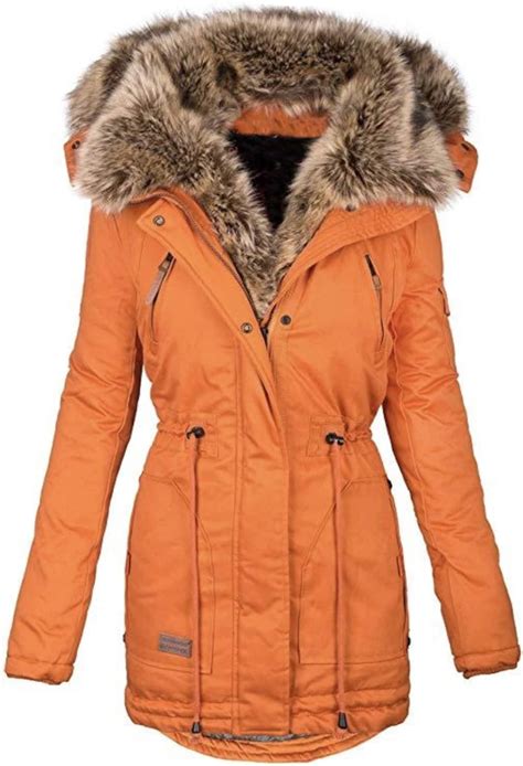 Overmal Femme Manteau Hiver Manteau Long Femmes Chaud Veste à Capuche Fourrure Fausse Veste À