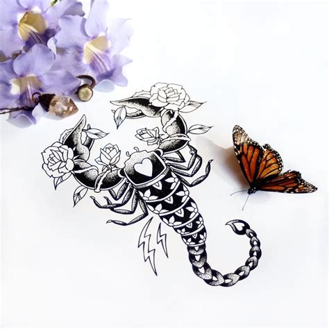 Scorpio Flower Tattoo Designs At Joanne Bender Blog