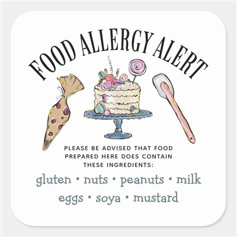 Food Safety Allergy Alert Bakery Pastry Food Allergy Alert Allergies