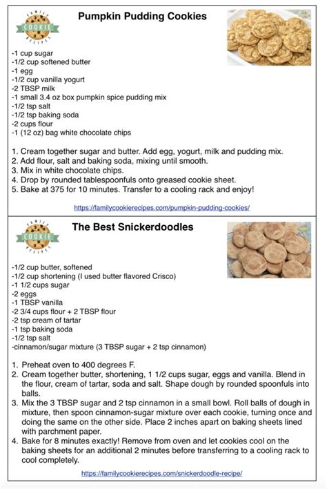 Printable Easy Printable Cookie Recipes