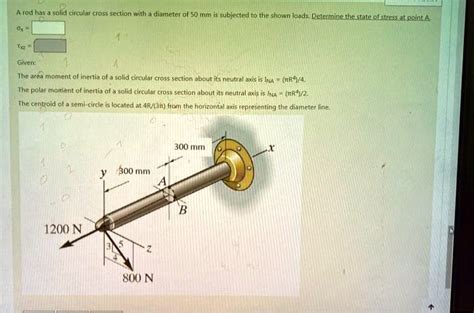 solved a rod has a solid circular cross section with a diameter of 50